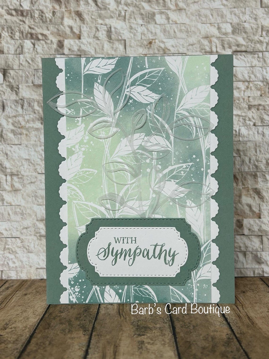 Sympathy Card Handmade, or Consolation Card, Soft Green Floral, With ...