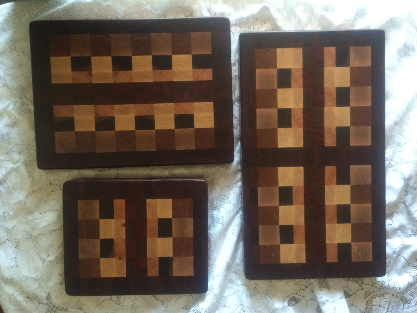 Wood End Grain Butcher Block Cutting Board Handcrafted From Makore ...