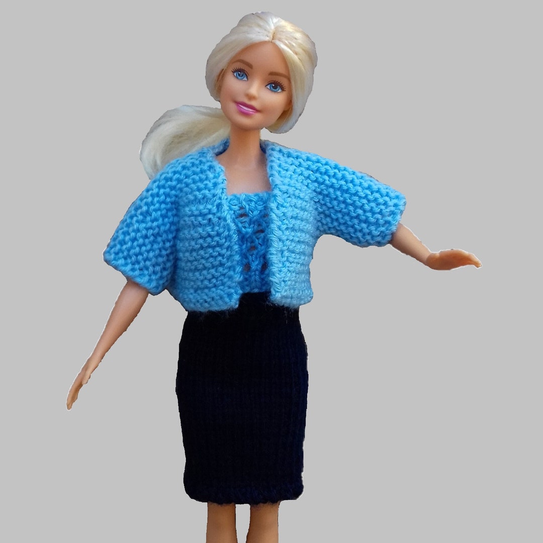 KNITTING PATTERN / Cloud Blue Cardigan for Barbie / Cardigan / Barbie ...