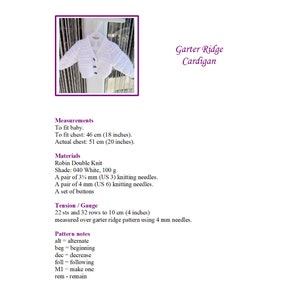 KNITTING PATTERN / Garter Ridge Cardigan / Newborn / Sweater / Knitting ...