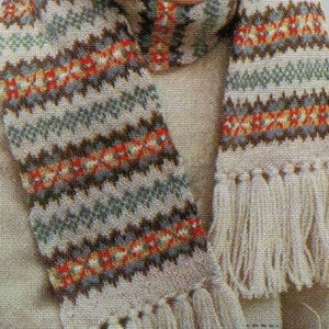 KNITTING PATTERN / Fair Isle Look / Traditional Beauty / Beret / Scarf ...