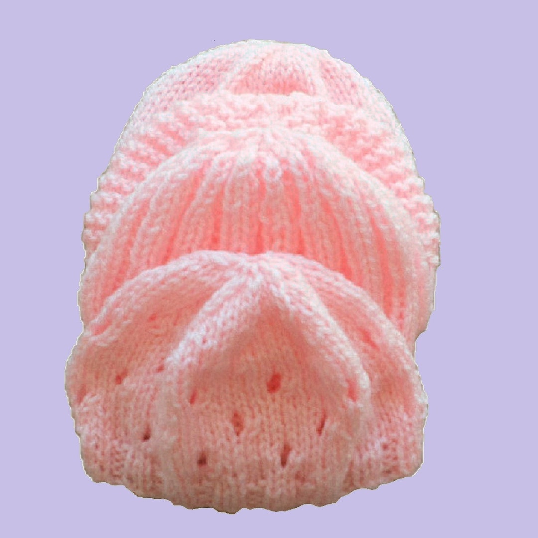 KNITTING PATTERN / Preemie Pink Hats / Baby Beanie / Premature - Etsy