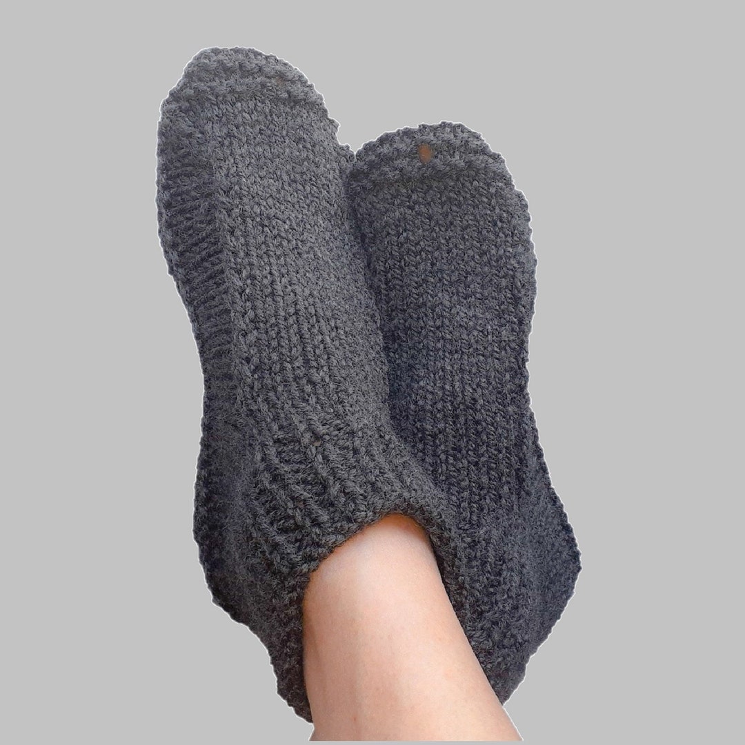 KNITTING PATTERN / Charcoal Slippers / Bulky / Adult / Socks / Chunky ...