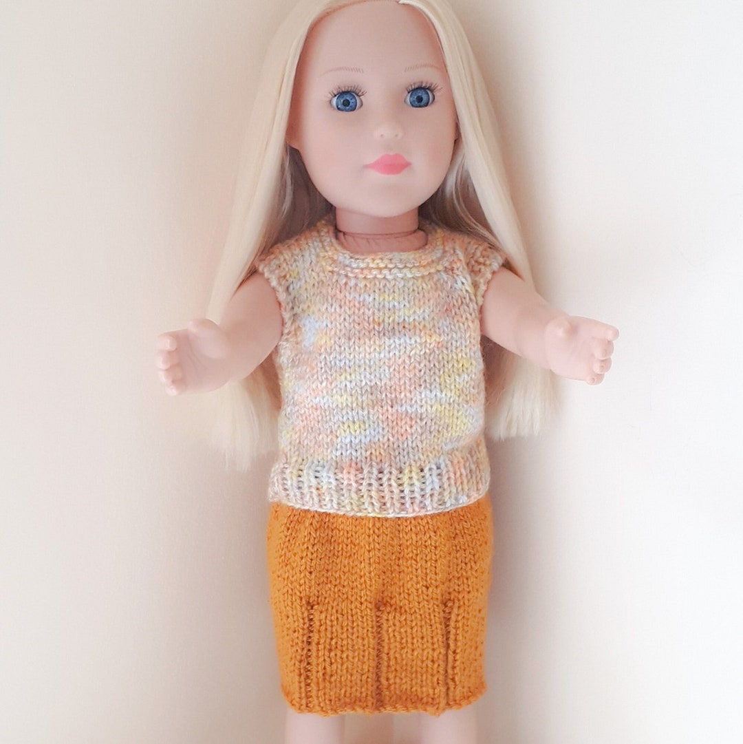 KNITTING PATTERN / Gold Style Skirt for Doll / 18-inch Doll / Skirt ...