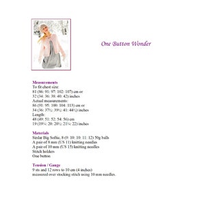 KNITTING PATTERN / One Button Wonder / Super Chunky / Cardigan / Jacket ...
