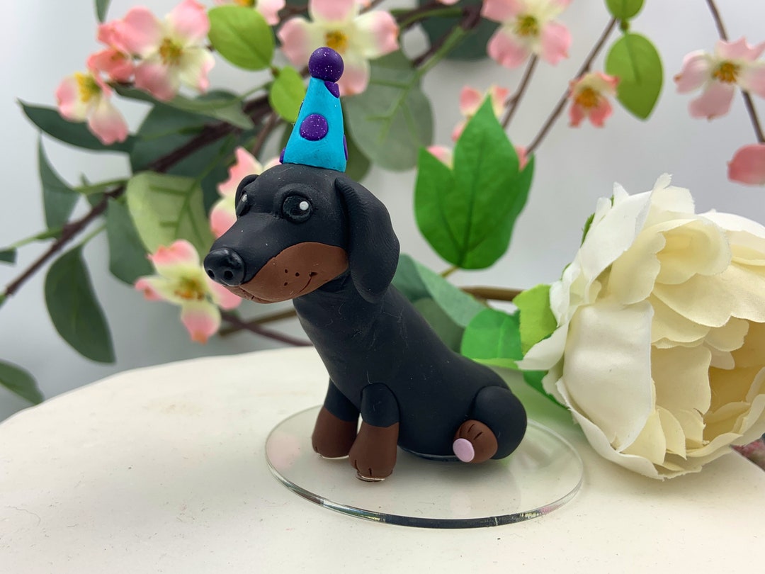 Unique Handmade Custom Sausage Weiner Dog Birthday Cake Topper ...
