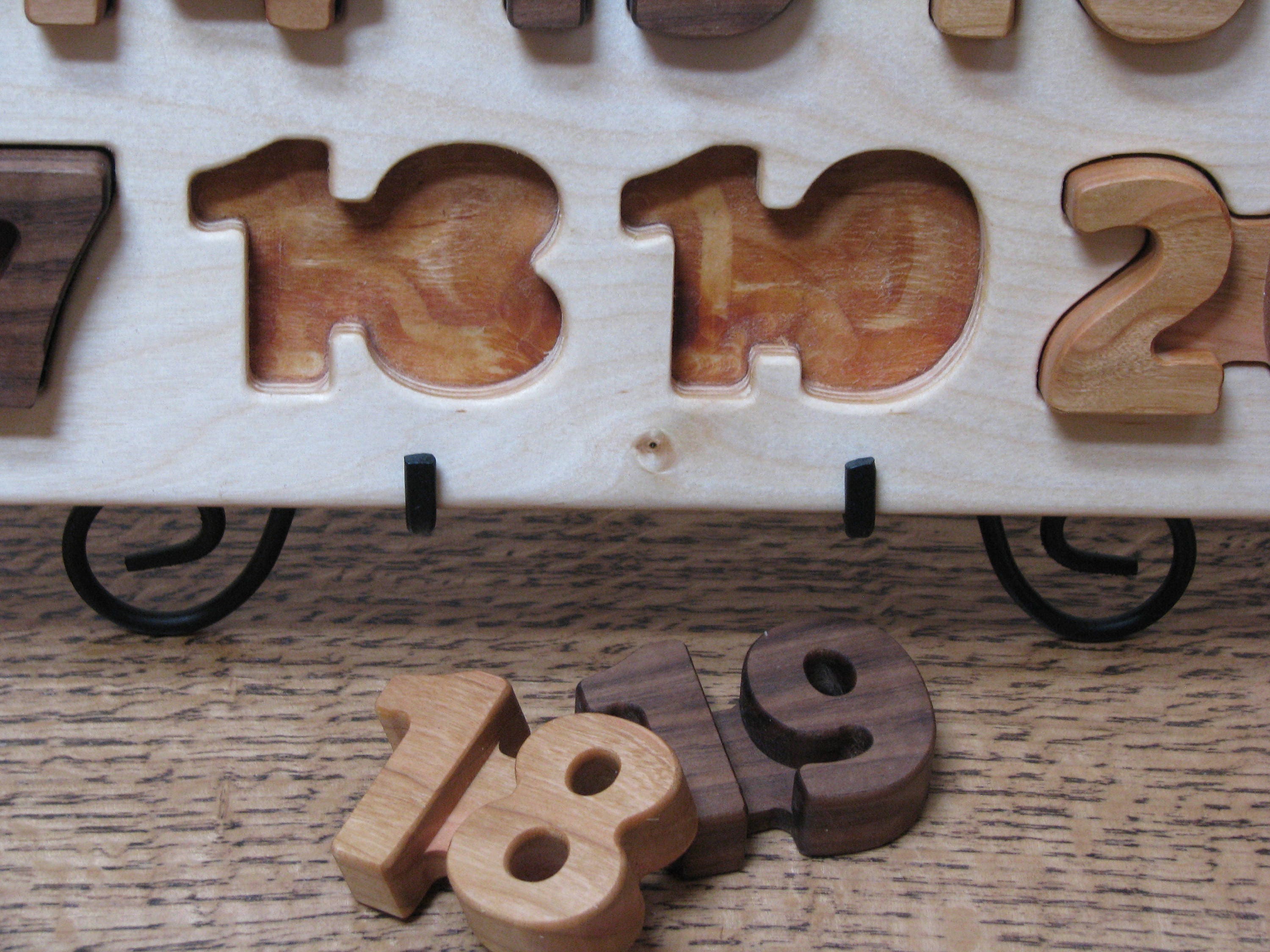 Number Puzzle 3 Wooden 10 Through 20 - Etsy