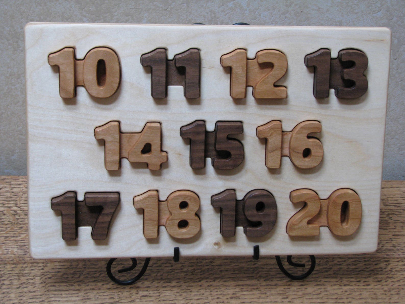 Number Puzzle 3 Wooden 10 Through 20 - Etsy
