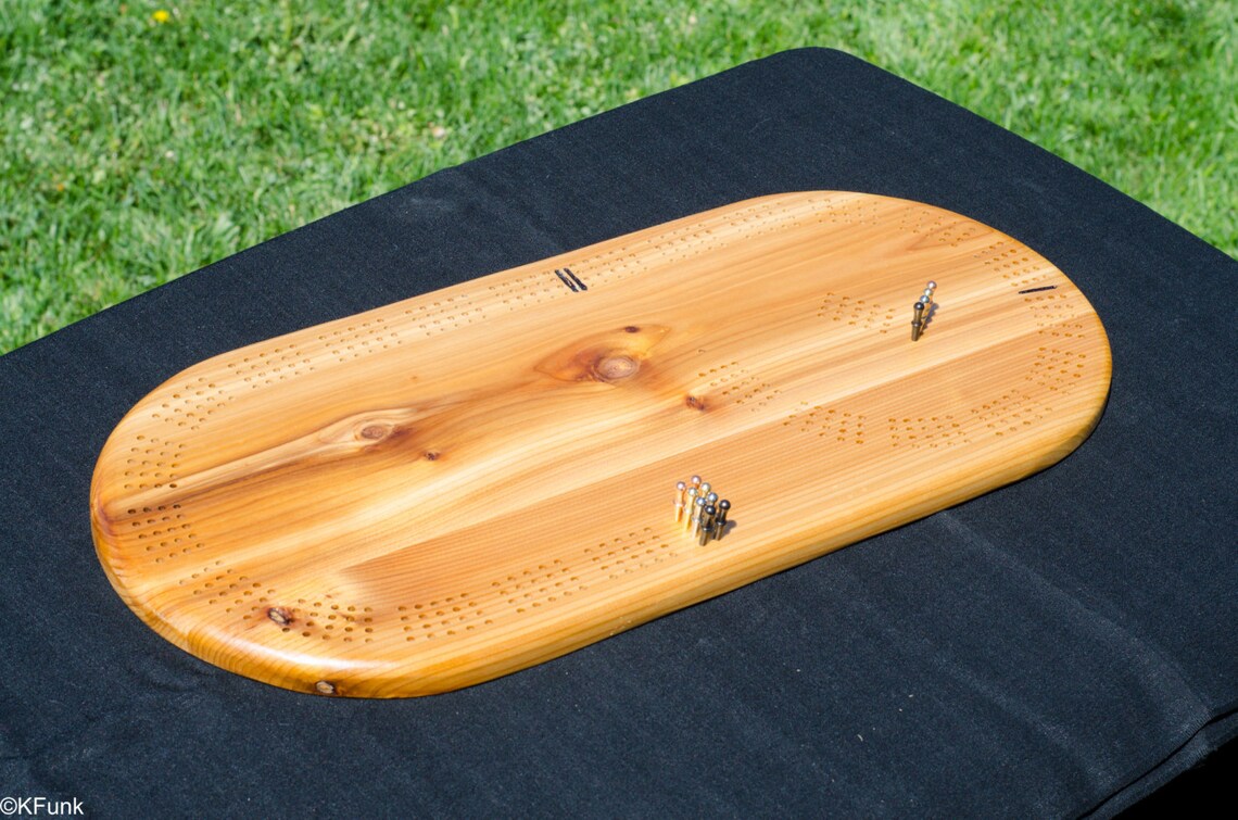 Four Track Custom Cribbage Board, Complete With Cards and Pegs - Etsy