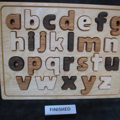 ABC Lowercase Block Wooden Puzzle Easy for Little Hands | Etsy