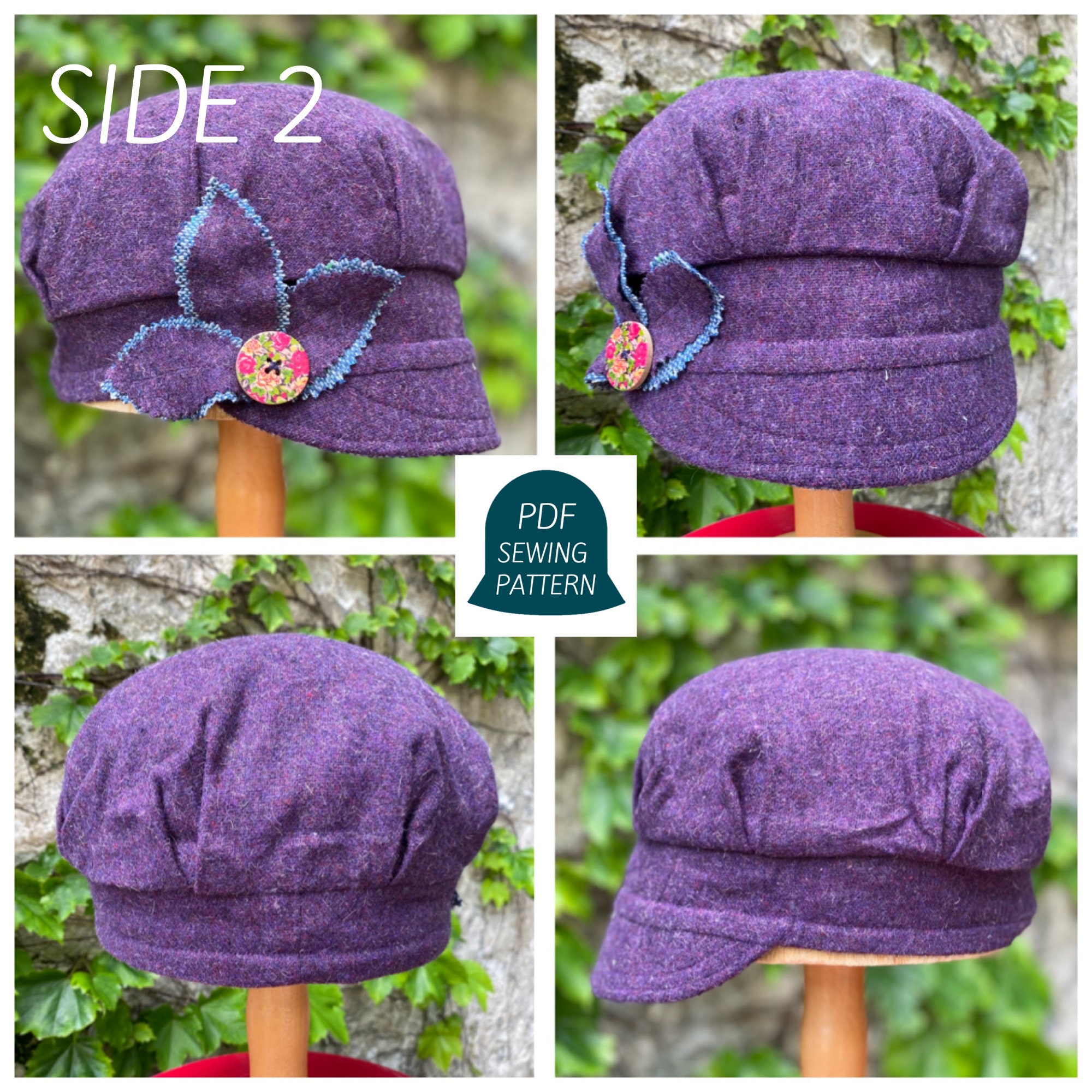 Hat Sewing Pattern, the Ellie Hat, Reversible Hat Instant Download PDF Sewing Pattern, Women’s ...