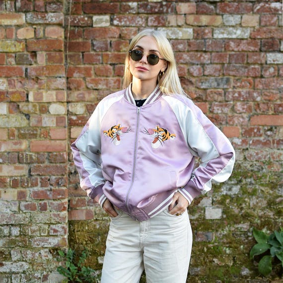 Tokyo Resort Disney Tigger Varsity Jacket Pink Silky… - Gem