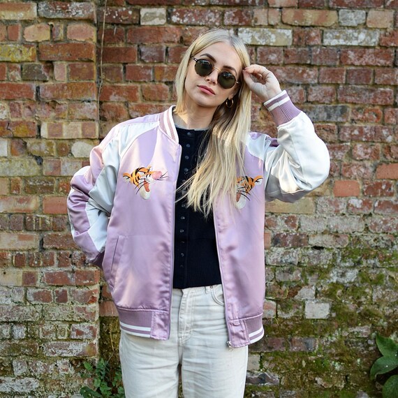 Tokyo Resort Disney Tigger Varsity Jacket Pink Silky… - Gem