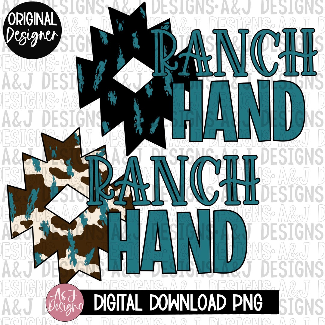 Ranch Hand Png,png File for Sublimation, Turquoise, Cow Print ...