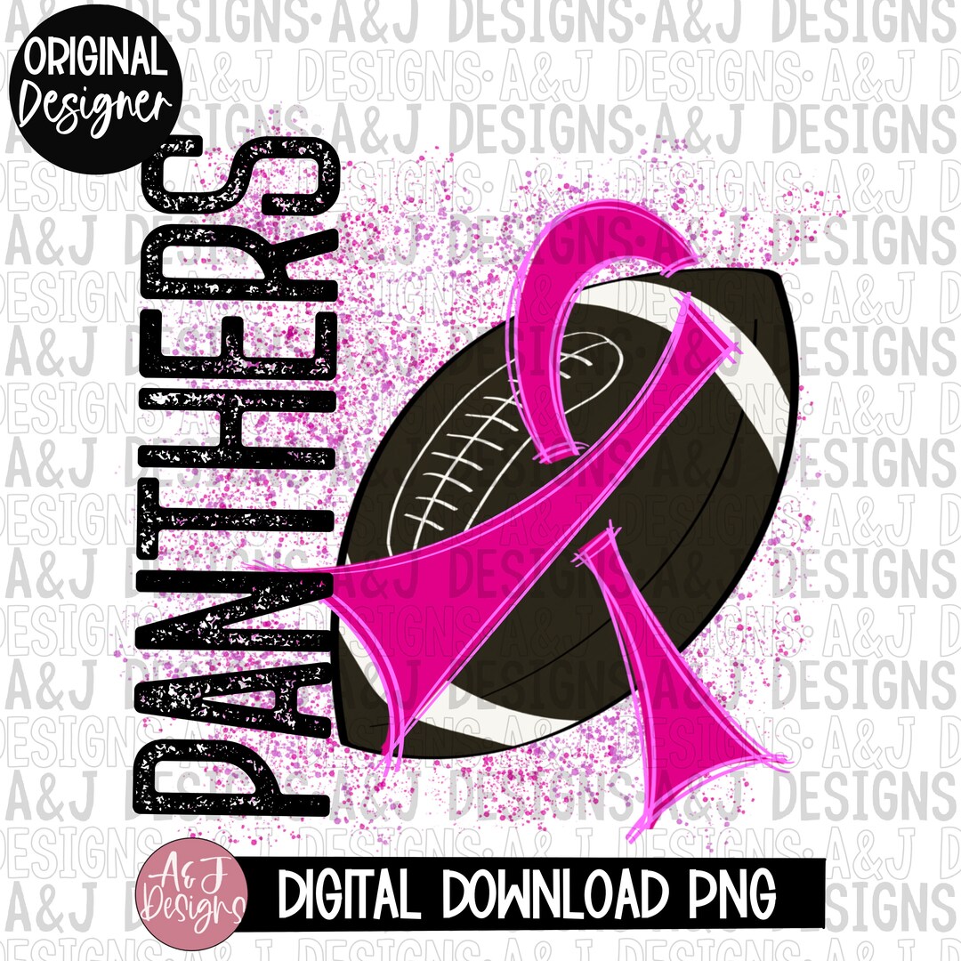 Panthers Breast Cancer Football Png,digital Download,sublimation File ...