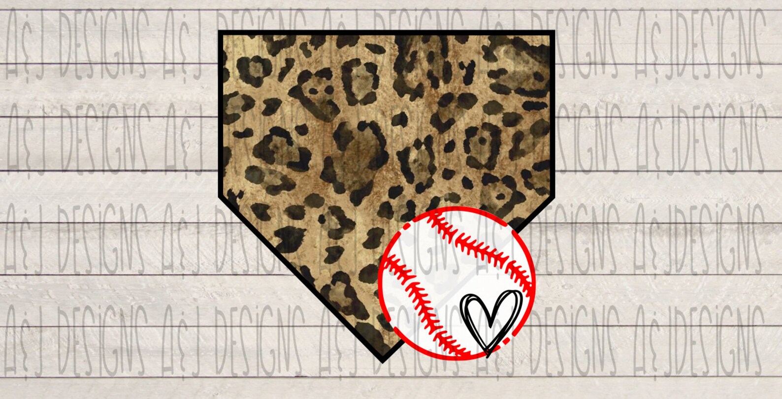 Leopard Diamond Baseball Pngbaseball Designs for - Etsy