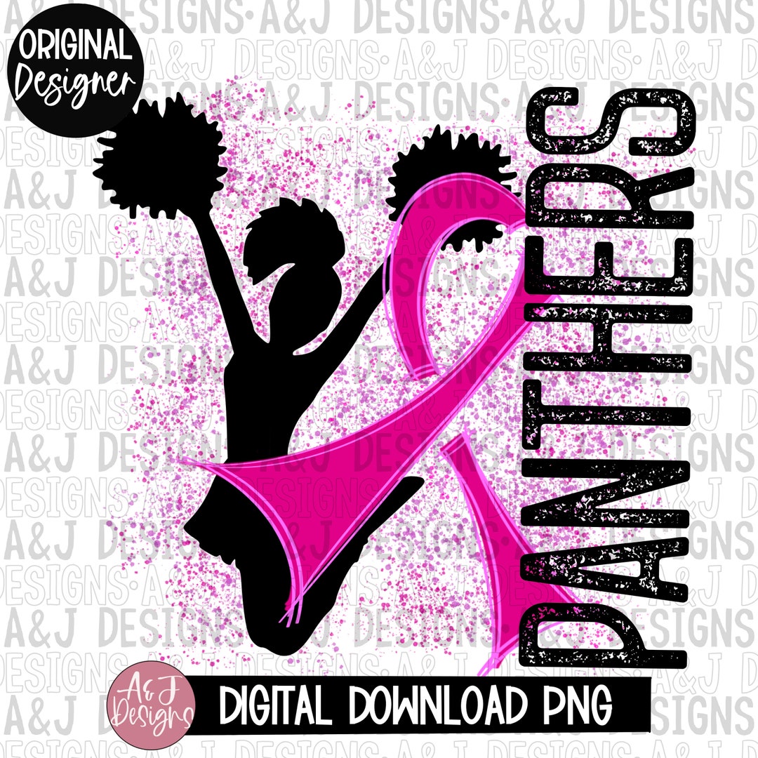 Panthers Cheer Breast Cancer Png, Digital Download, Sublimation File ...