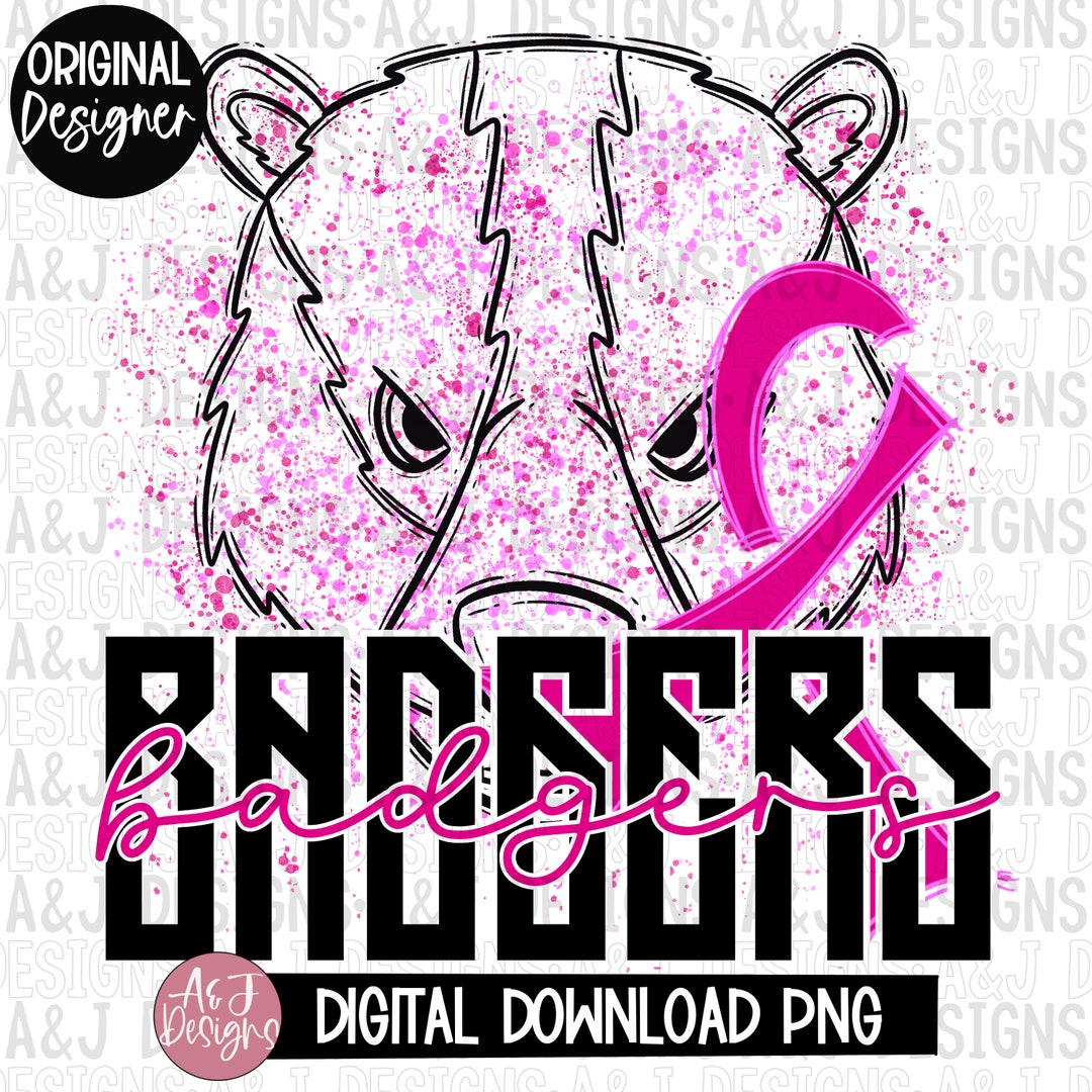 Badgers Breast Cancer Png,digital Download,sublimation File,png,badgers ...