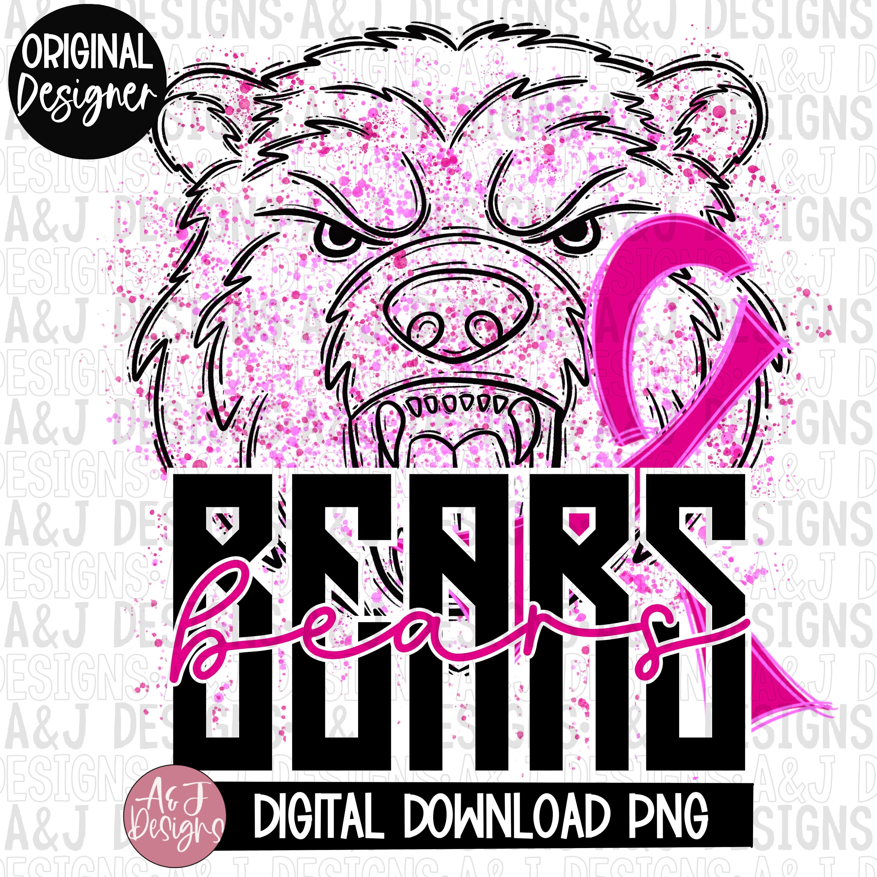Bears Breast Cancer Png,digital Download,sublimation File,png,bears ...
