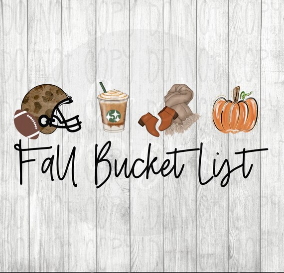 Fall Bucket list PNGDigital downloadsublimation | Etsy