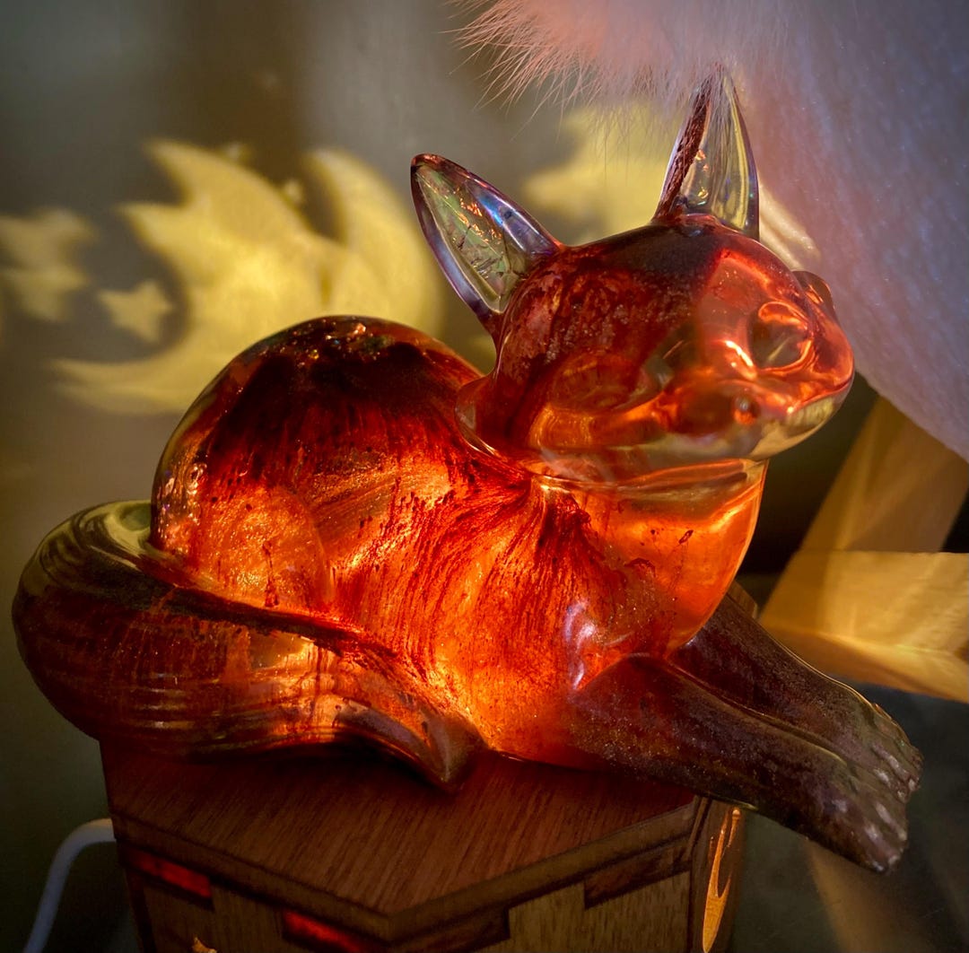 Fox Statue- Liquid Core, Fire, Forest, Elemental, Water, D&D, Witch ...