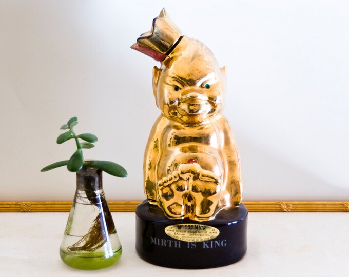 Gold McCormick Decanter Billiken Mirth is King Royal Order | Etsy