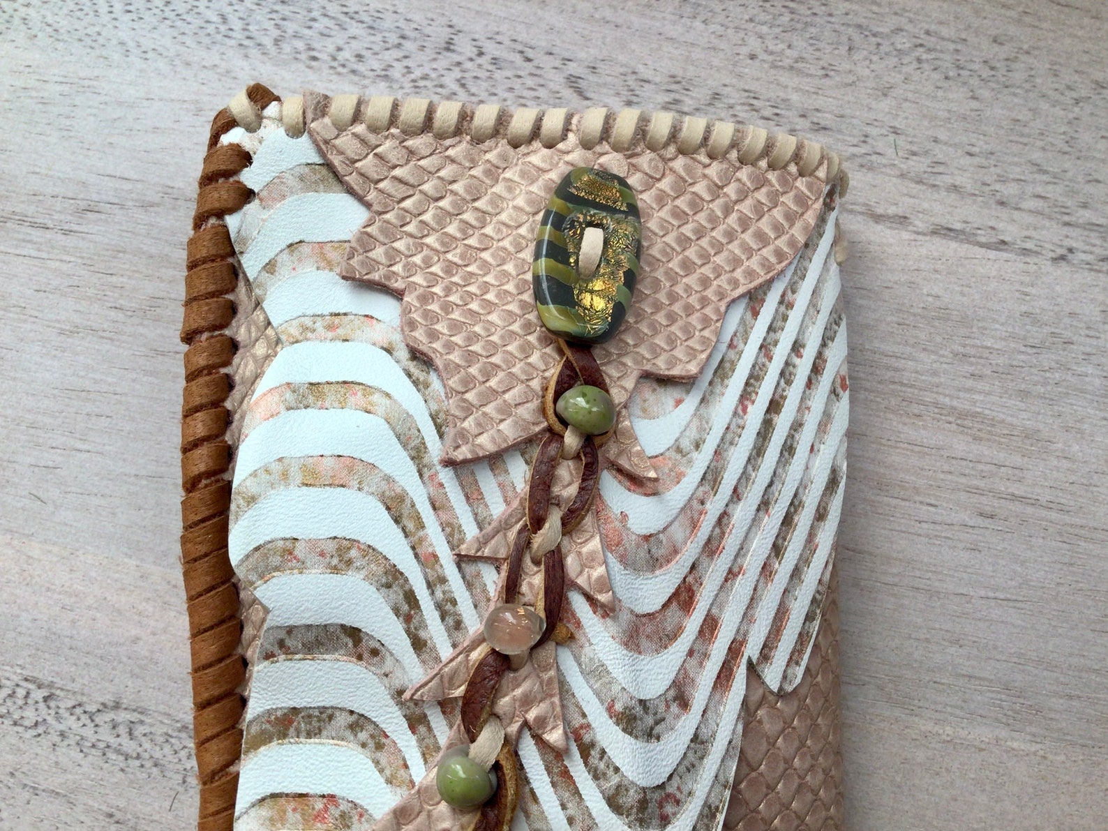 Leather Eyeglass Case Pod Rose Gold Snake Leaf by Pretty Little Purse ...