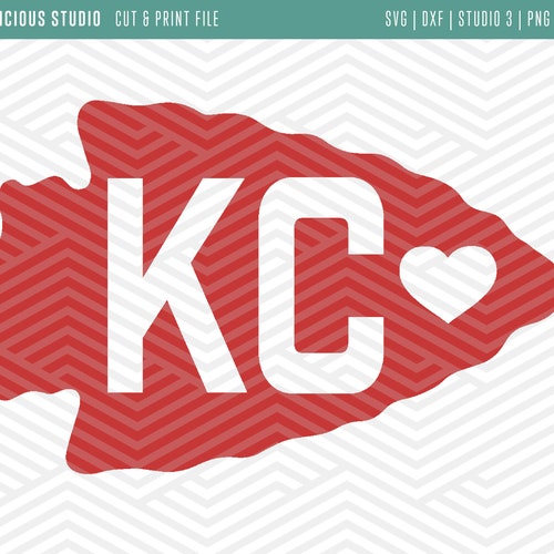 Cut & Print Files KC Heart Arrowhead Outline - Etsy