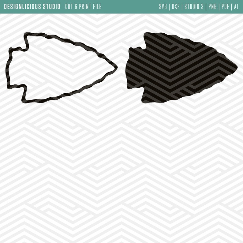 Cut & Print Files | Arrowhead Outline - Etsy