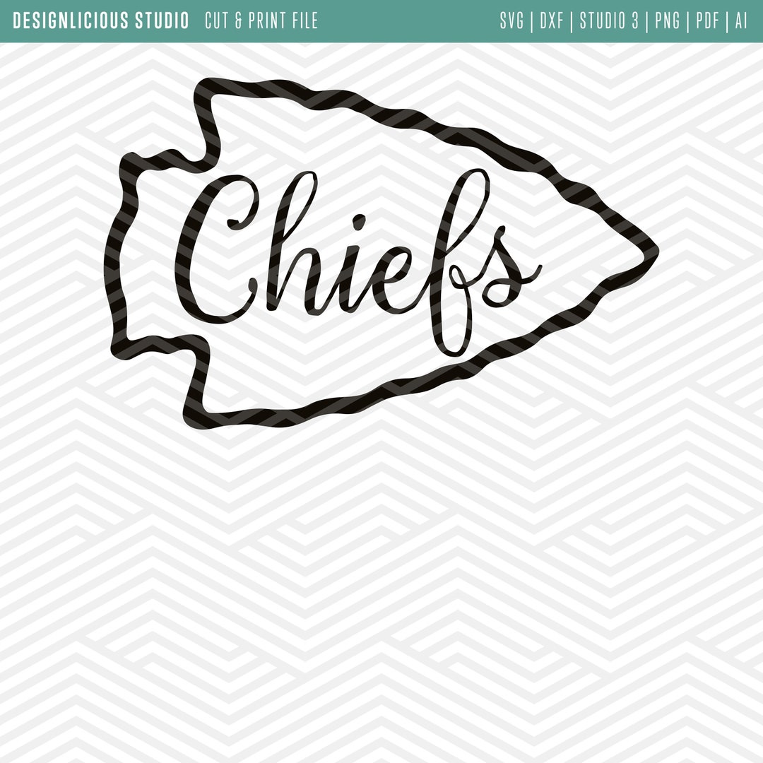 Cut & Print Files | Chiefs Script Arrowhead - Etsy