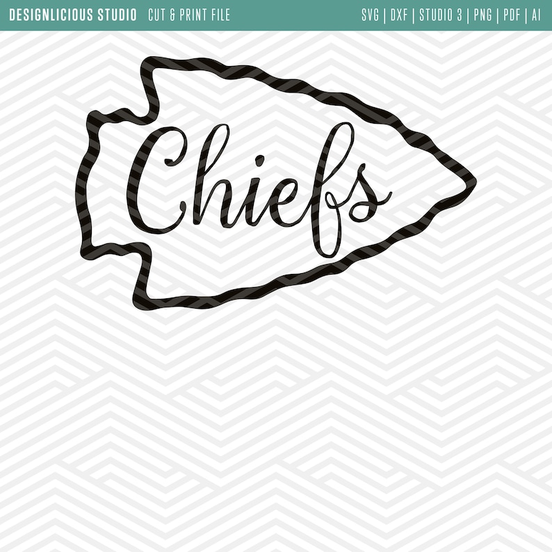 Cut & Print Files | Chiefs Script Arrowhead - Etsy