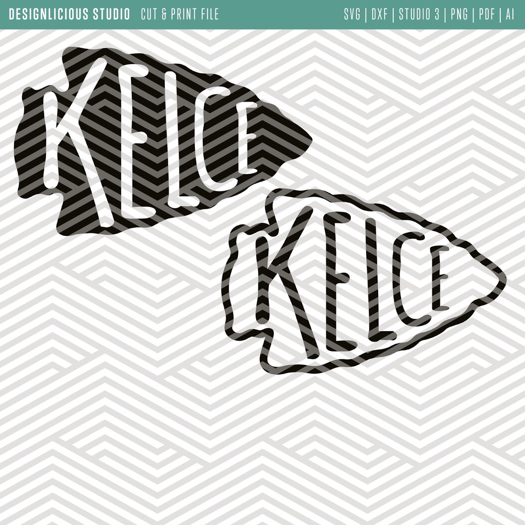 Cut & Print Files Kelce Arrowhead Outline - Etsy