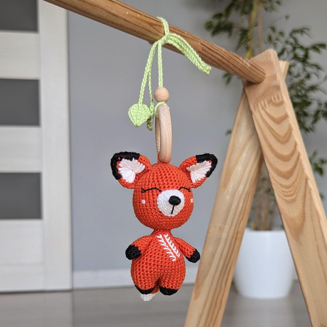 Crochet Fox Hanging Toy: Baby Pram Car Seat Mobile - Etsy