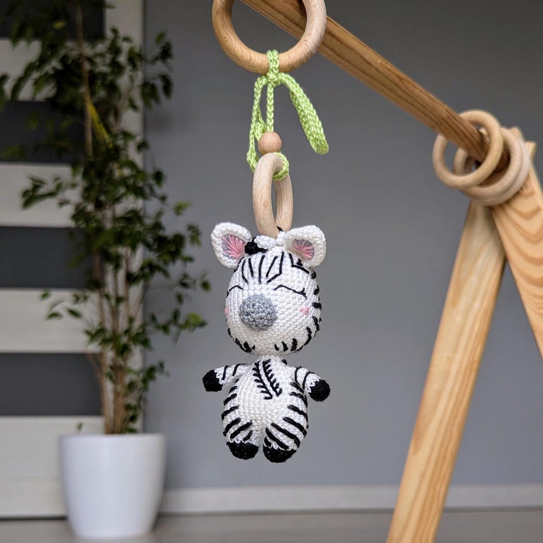 Hanging Toy Zebra. Baby Shower Gift for Boy or Girl. Baby Toy for Pram ...