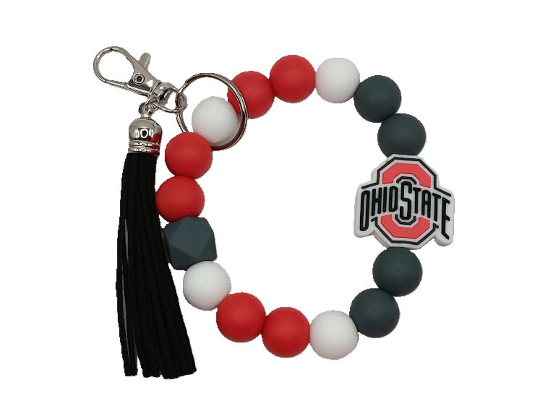 Ohio State Buckeyes Silicone Beaded Elastic Keychain - Etsy