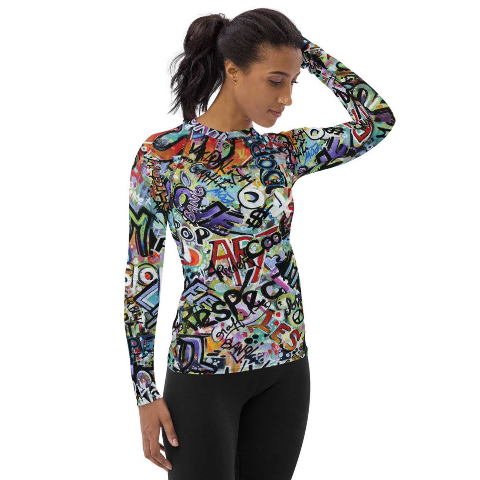 Womens Rash Guard Long Sleeve Plus Size Colorful Etsy