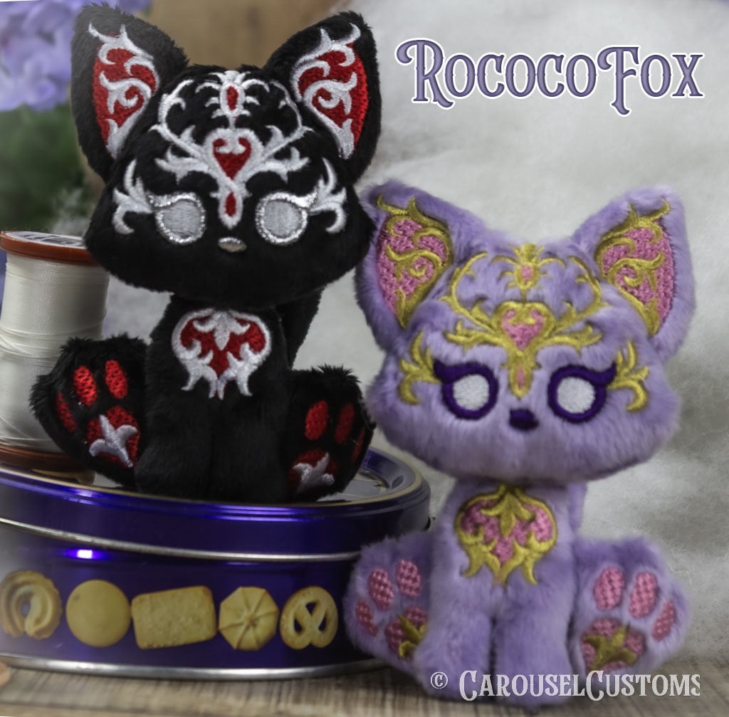 DIY Kit Rococo Fox Plush - Littlefox's Toebeans - Embroidered Baroque ...