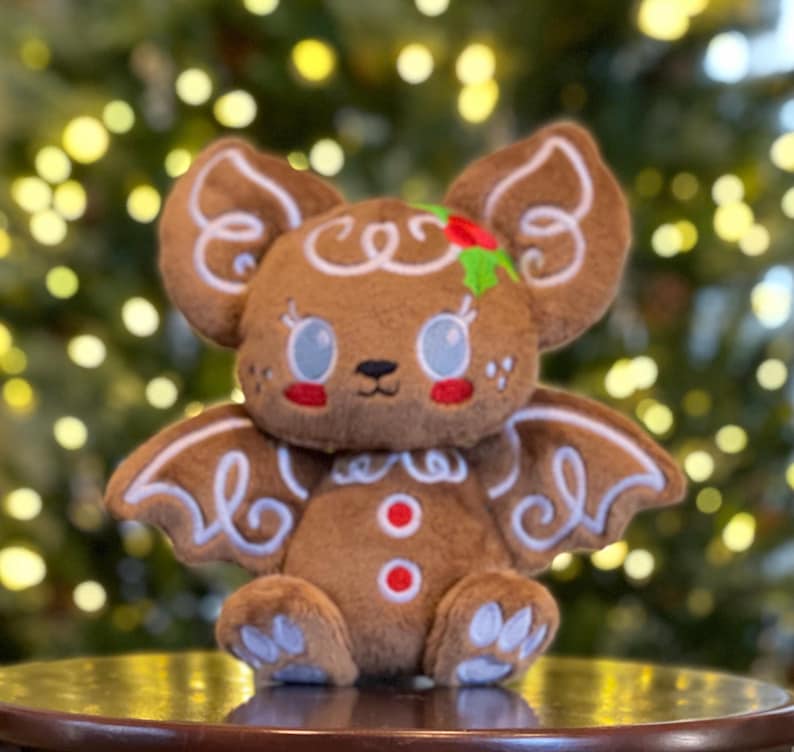 Ginger Bat Plush ITH Embroidery Pattern: Snugglebean Christmas Bat ...