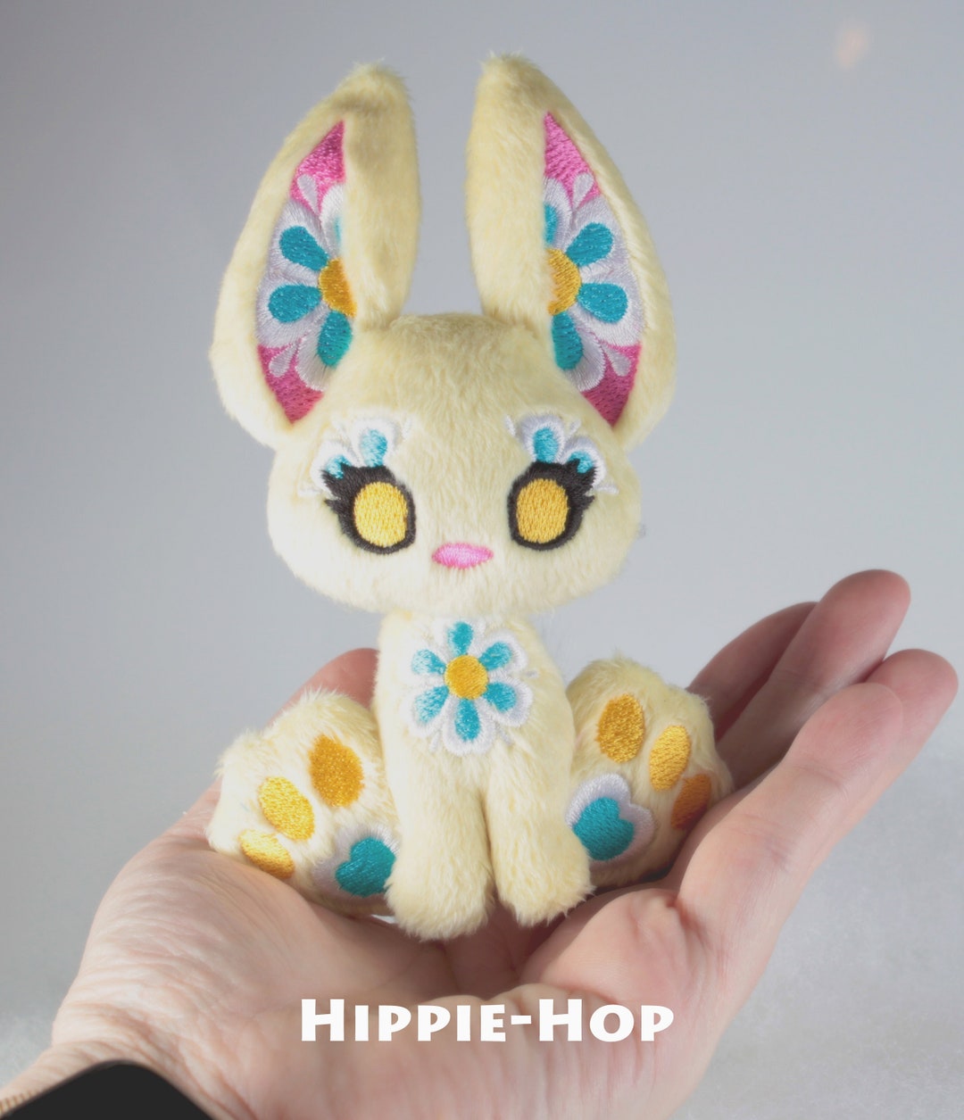 Hippie Hop Plush - Littlefox's Toebeans - Floral Bohemian Easter Bunny ...