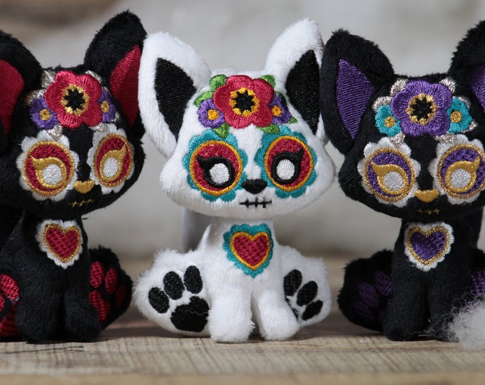 Bone-nita Sugar Skull Fox Plush - Littlefox's Toebeans - Calavera Day ...