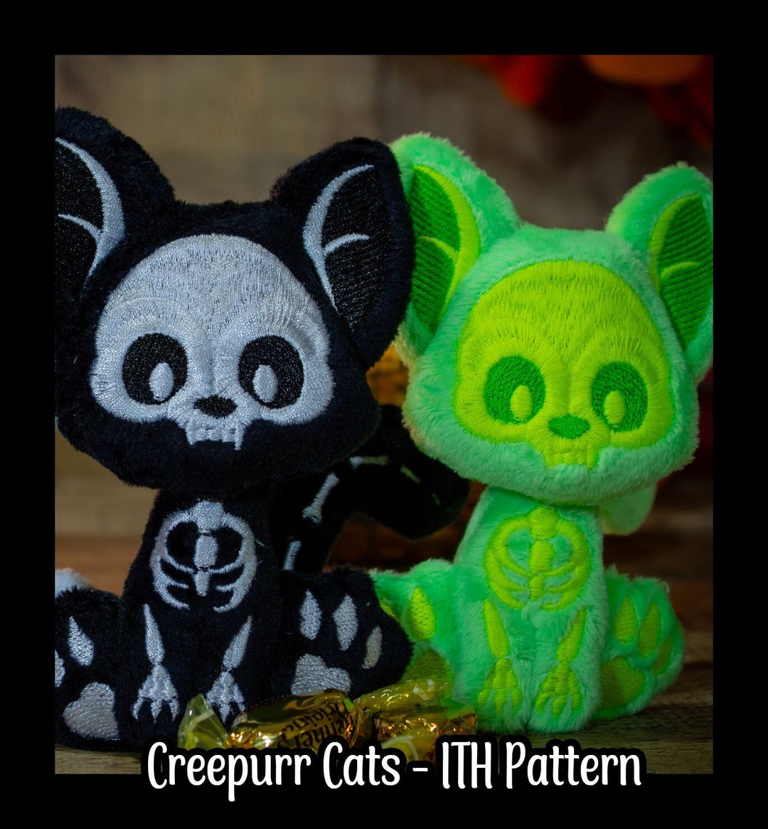 ITH Pattern Creepurr Cat Skeleton Plush - Littlefox's Toebeans ...