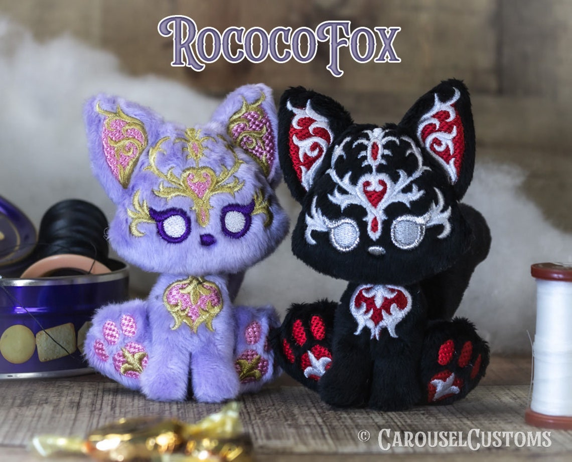 DIY Kit Rococo Fox Plush - Littlefox's Toebeans - Embroidered Baroque ...