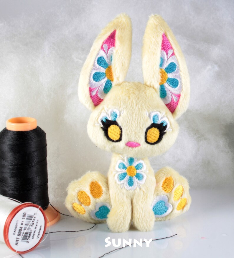Hippie Hop Plush - Littlefox's Toebeans - Floral Bohemian Easter Bunny ...
