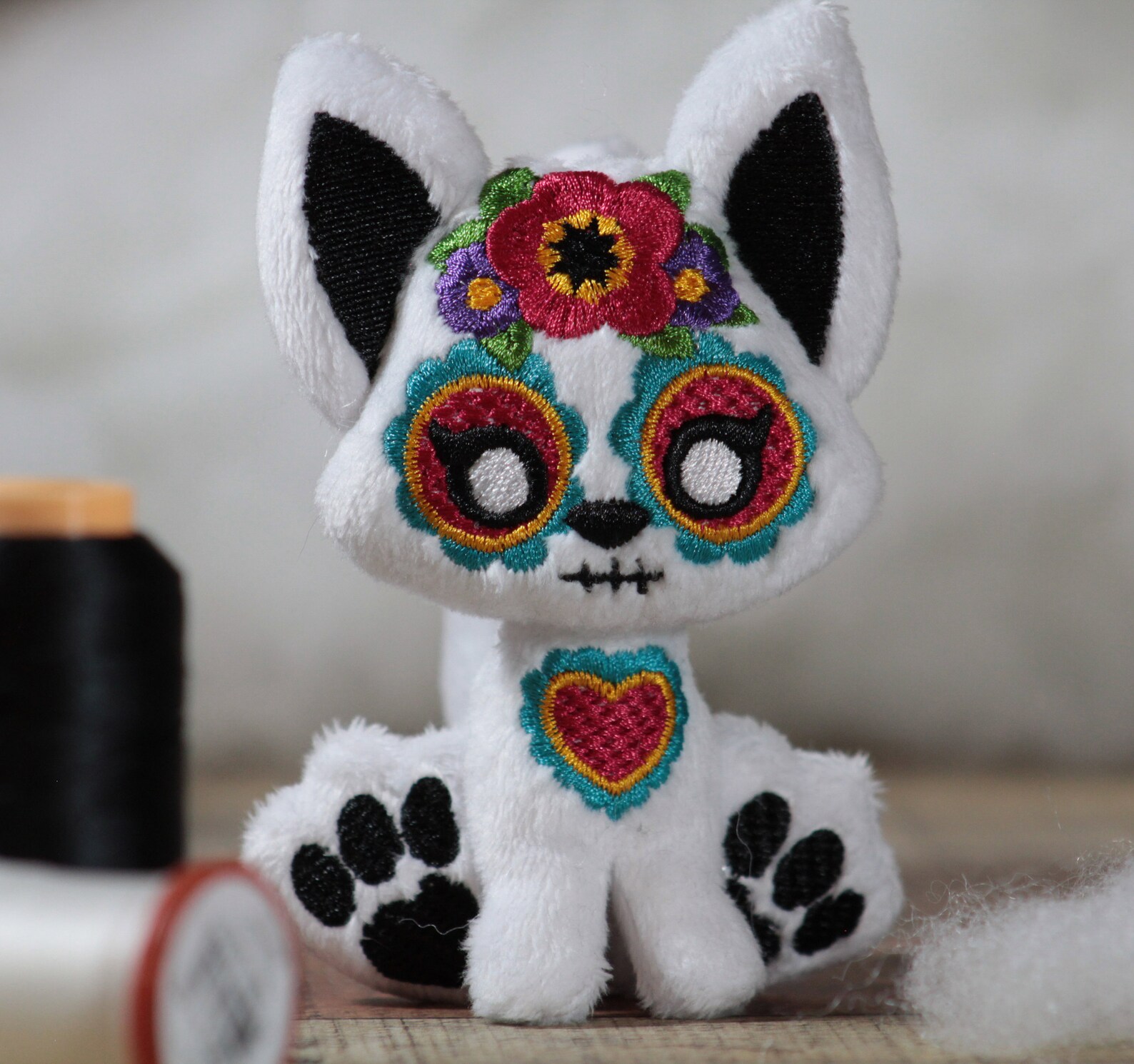 Bone-nita Sugar Skull Fox Plush Littlefox's Toebeans - Etsy