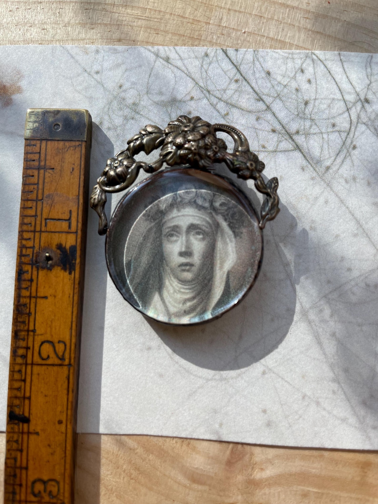 Virgin Mary Glass Pendant Memento Mori Antique Inspired Victorian ...