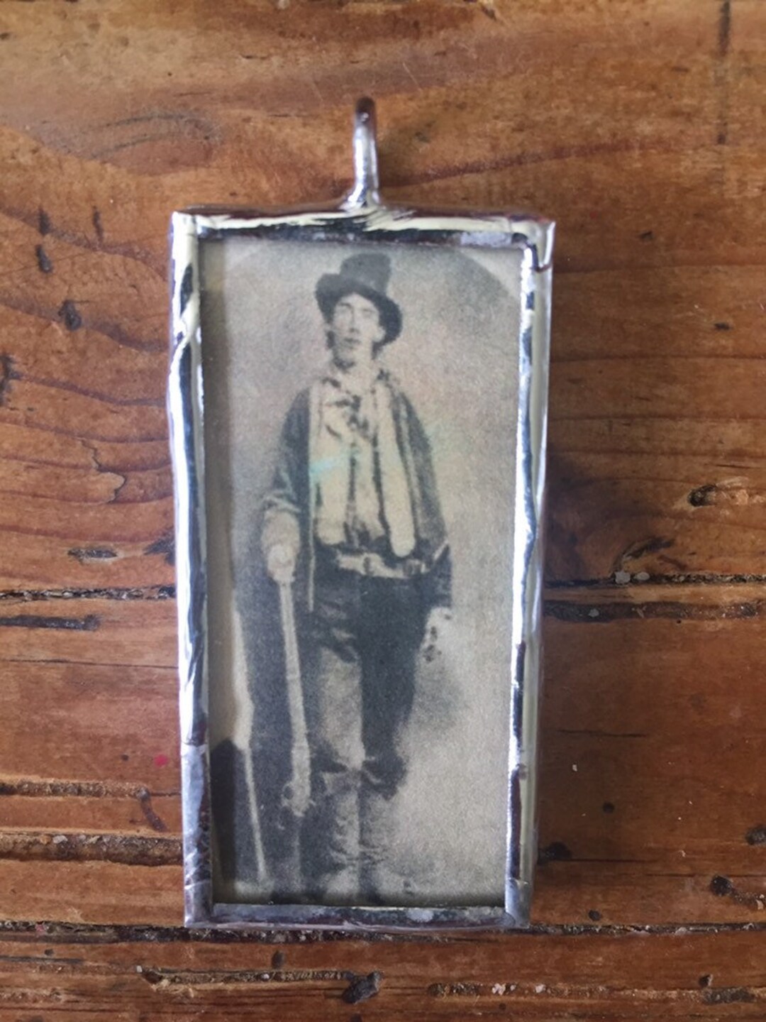 Billy the Kid Soldered Glass Pendant Wild West Regulator Cowboy Outlaw ...
