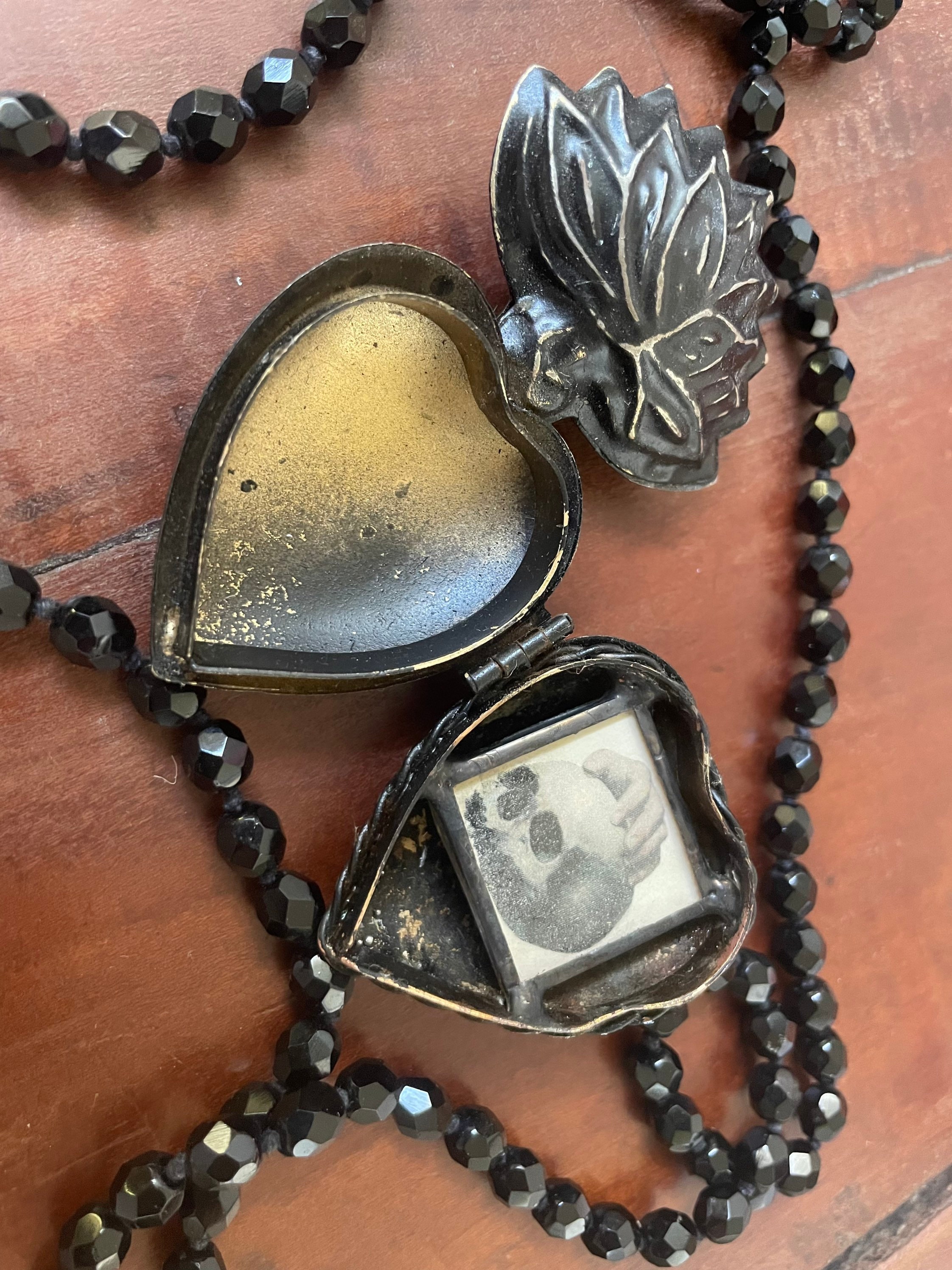 Memento Mori Locket Pendant Sacred Heart Milagro Goth Victorian Jewelry ...