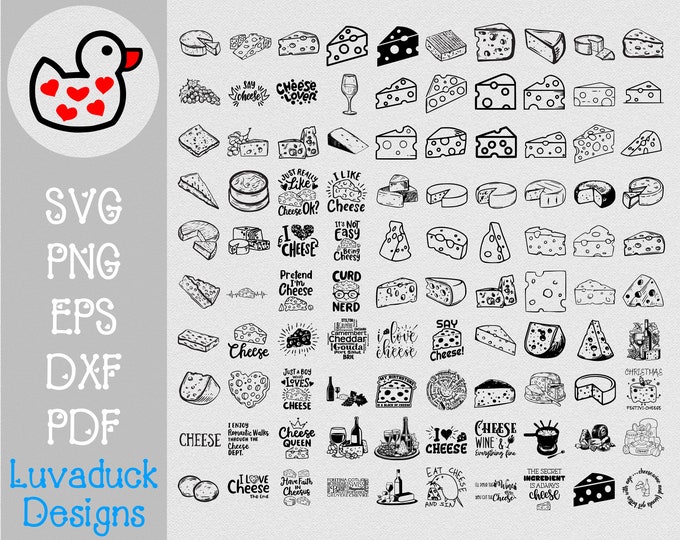 Cheese SVG Bundle, Cheese SVG, Cheese Clipart, Cheese Cut Files for ...