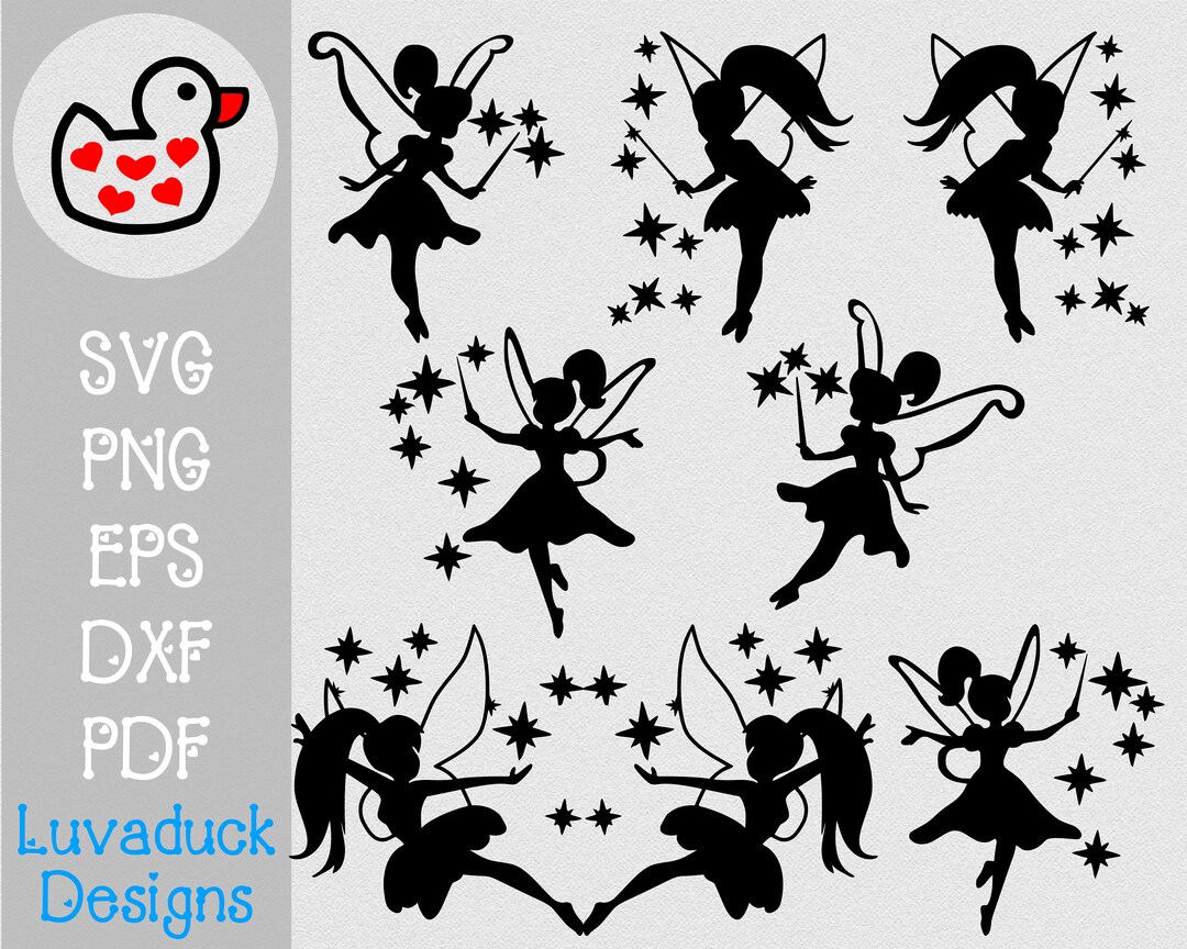 Fées SVG Silhouette Cuttable Vector Design Cadeaux artisanaux TShirt ...