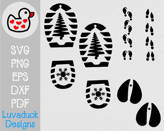Festive Footprints SVG Cuttable Vector Design Santa | Etsy